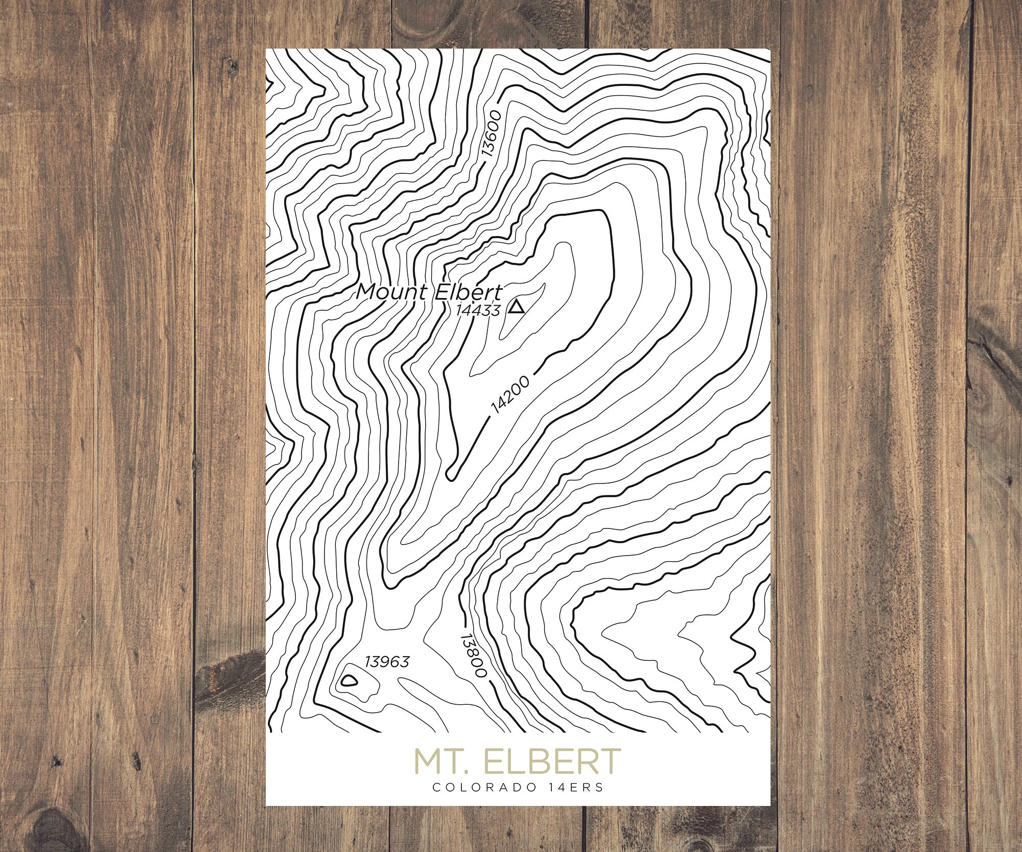 Elbert Mountain Topographical Poster PDF Download - Etsy