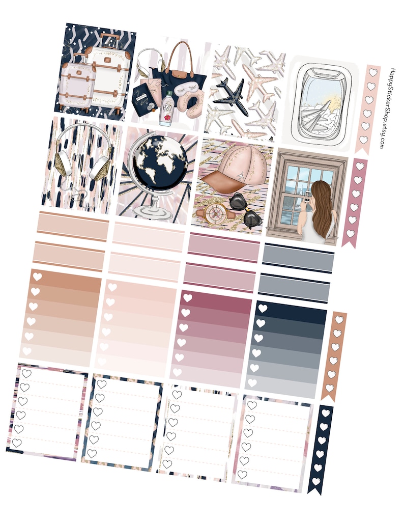 Travel Planner Stickers, Printable, Vacation, Erin Condren, Silhouette ...