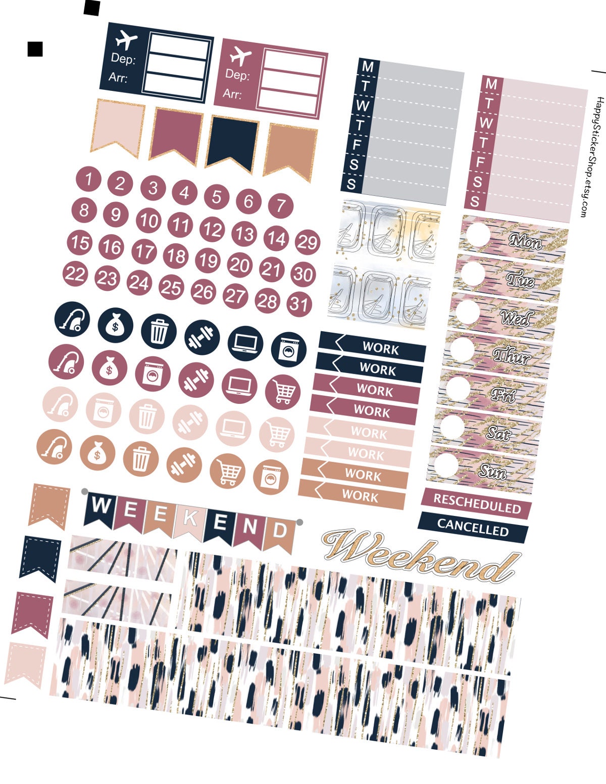 Travel Planner Stickers, Printable, Vacation, Erin Condren, Silhouette ...