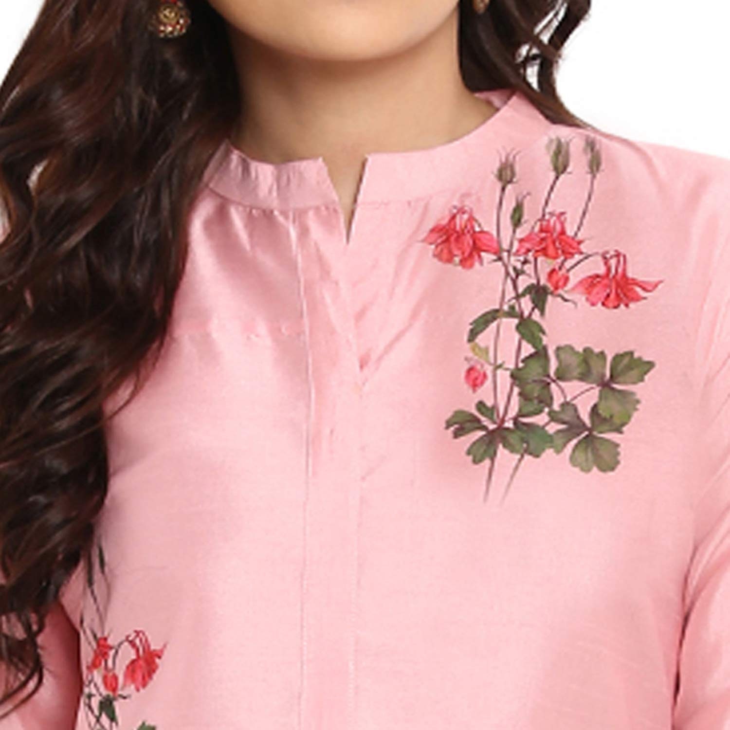 Women's Poly Silk Fabric Pink Color Straight Digital Print - Etsy