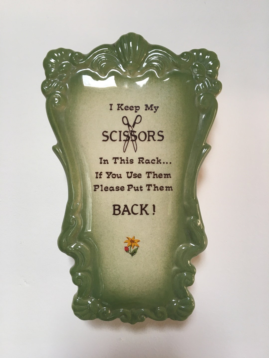 For Your Sewing Scissors Vintage Ceramic Scissor Holder // Wall Mount ...