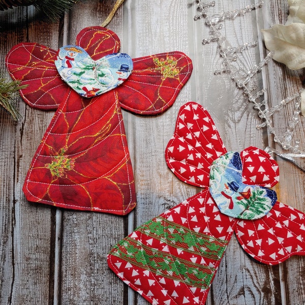 Quilted Christmas Angels Ornaments - Etsy