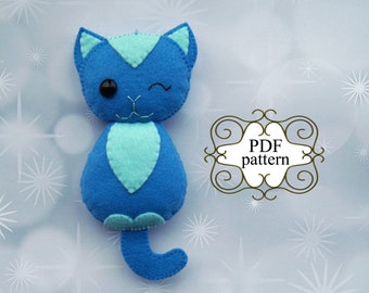 Felt cat pattern | Etsy