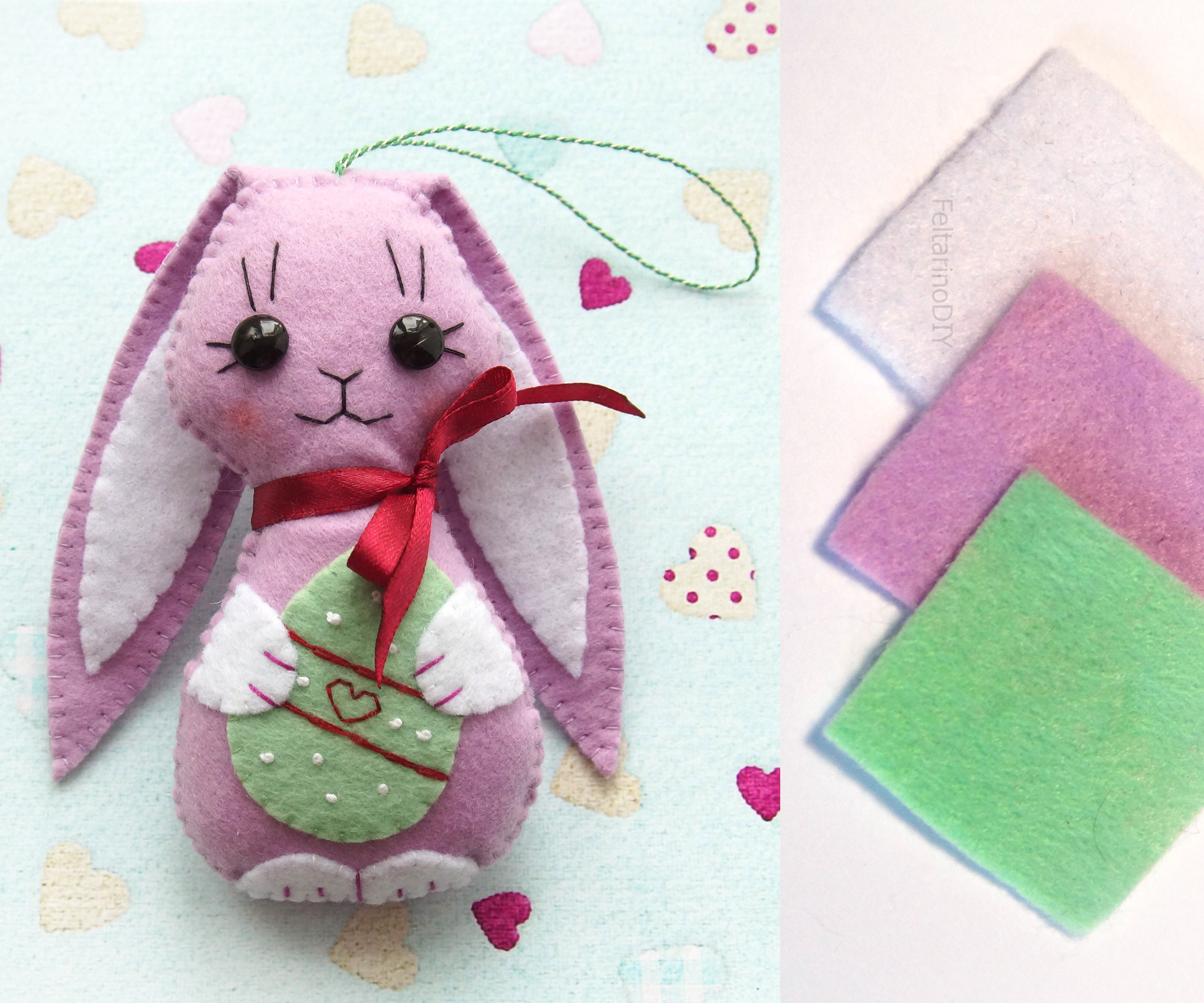 Felt Rabbit Pattern Easter Felt Patterns Felt Bunny Pattern | Etsy