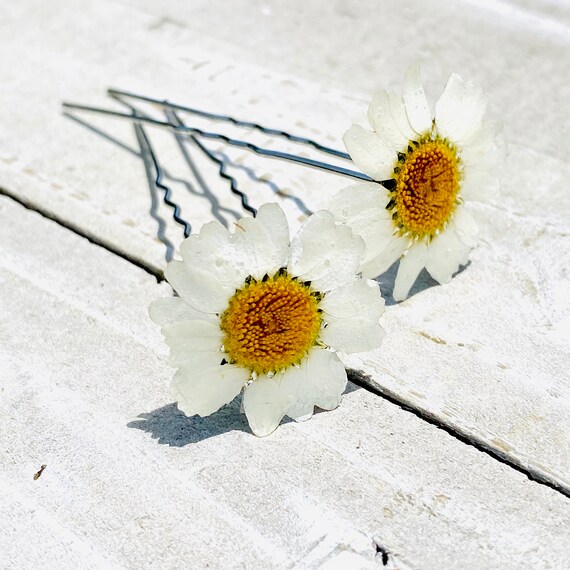 Handmade Daisy Flower Hair Pin Cute Hair Pin Hair Accessory | Etsy