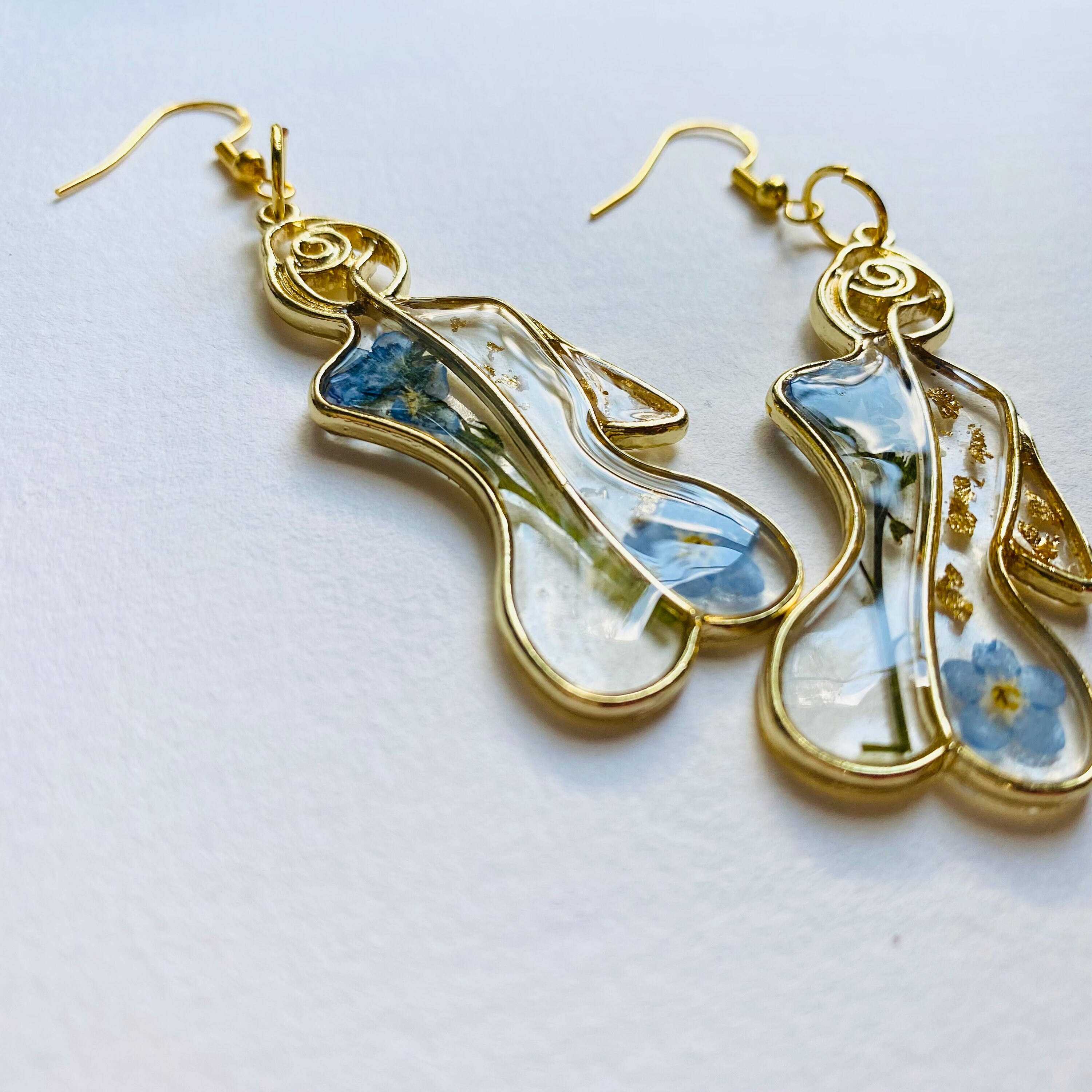 Female Body Earrings Forget Me Not Earrings Dangle Earrings | Etsy