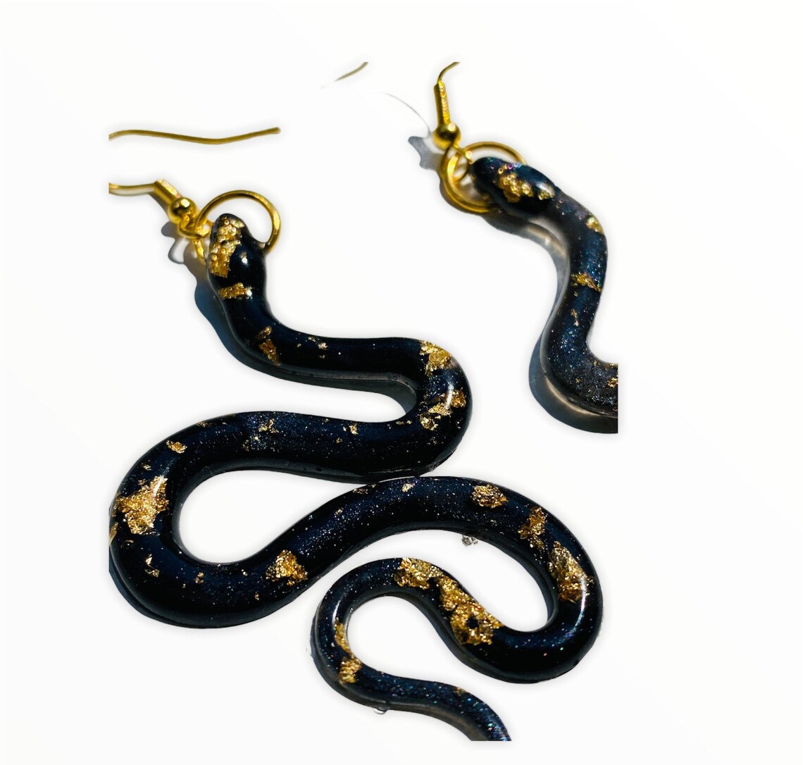 Handmade Snake Earrings Gold Snake Earrings Dangle Snake | Etsy