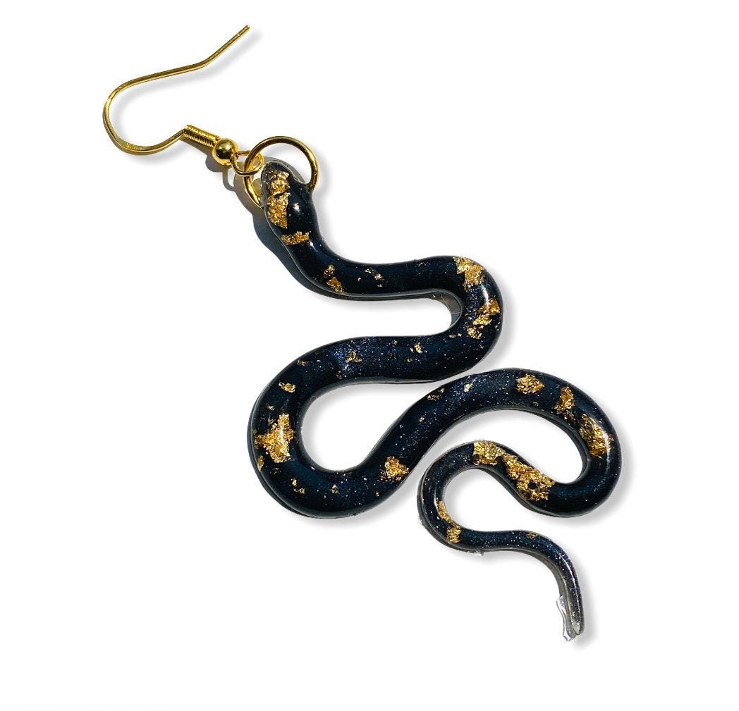 Handmade Snake Earrings Gold Snake Earrings Dangle Snake - Etsy