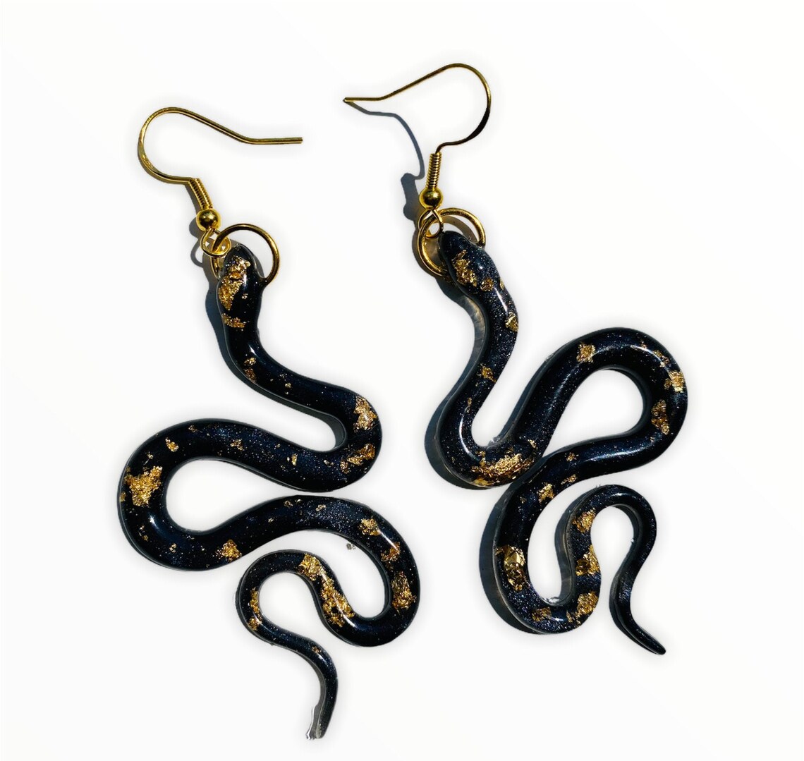 Handmade Snake Earrings Gold Snake Earrings Dangle Snake - Etsy