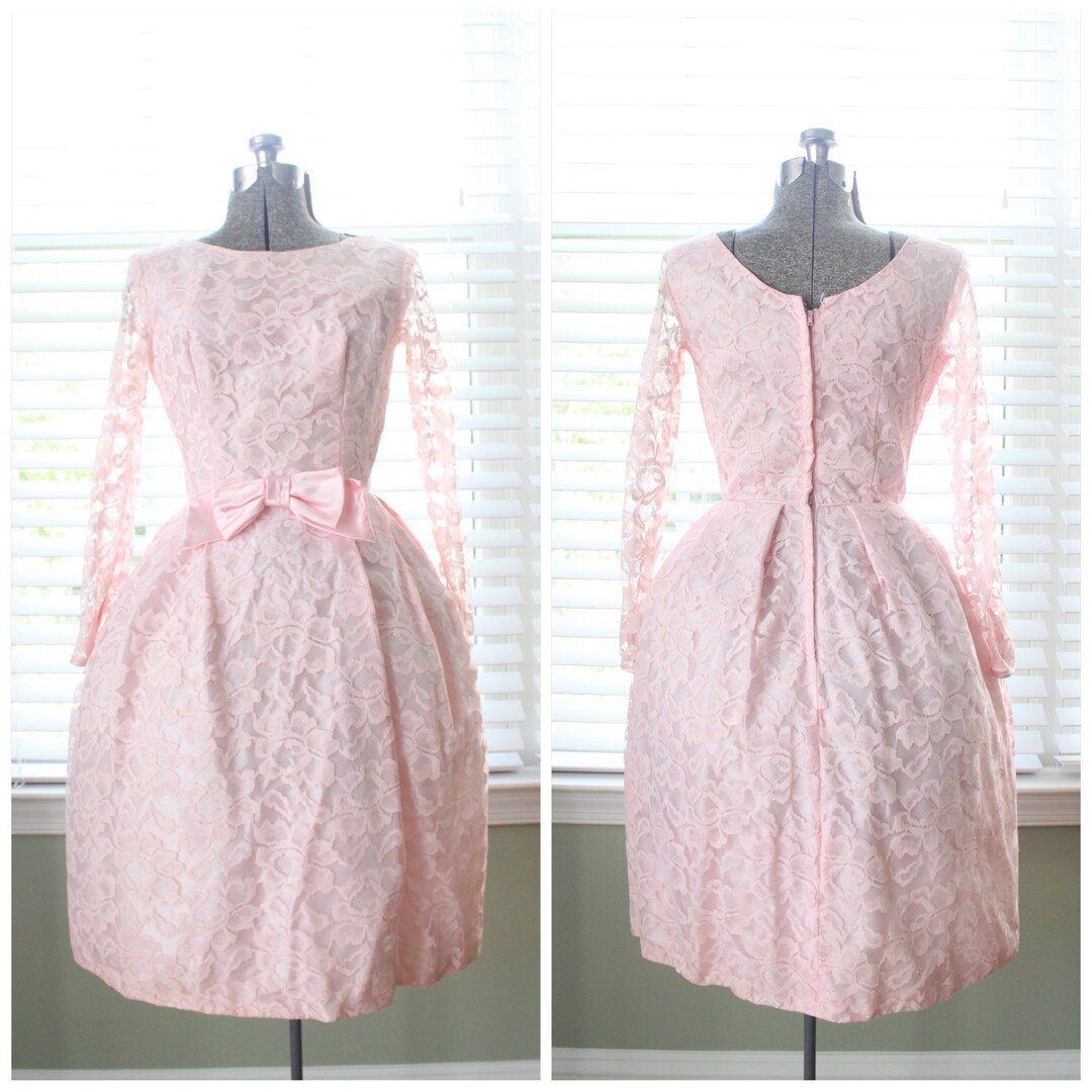Early 1960s Franklin Simon Pink Lace Cocktail Dress - Etsy