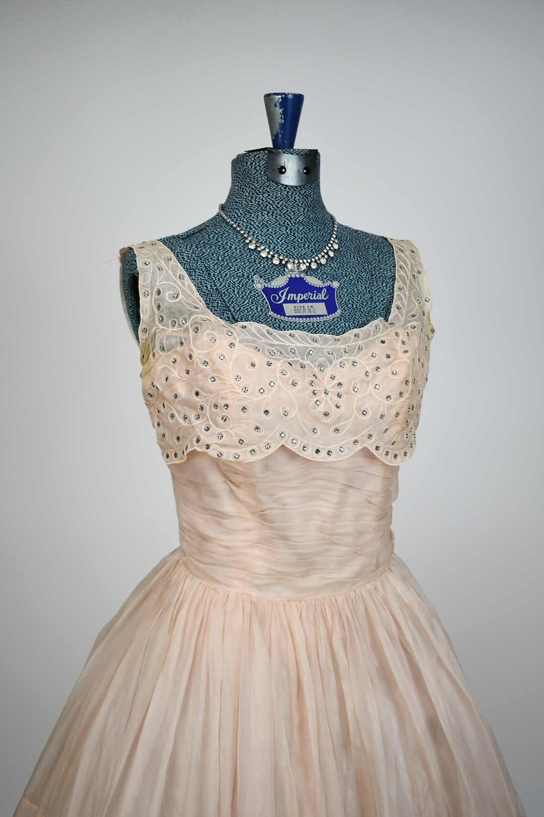 1950s Pale Pink Tulle Party/prom Dress With Rhinestones - Etsy