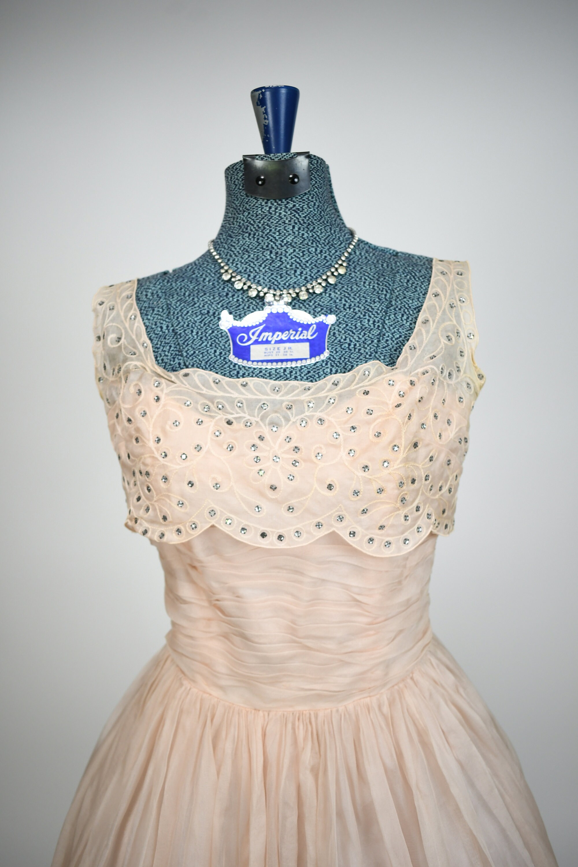 1950s Pale Pink Tulle Party/prom Dress With Rhinestones - Etsy