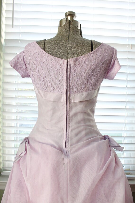 1950s Lilac Princess Gown with Matching Bonnet - Gem