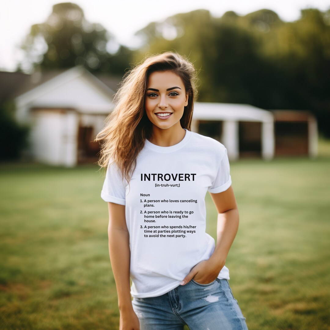 Introvert Mock Dictionary Shirt Antisocial Quote Tee Funny Trendy T-shirt Cool Reclusive and Shy ...
