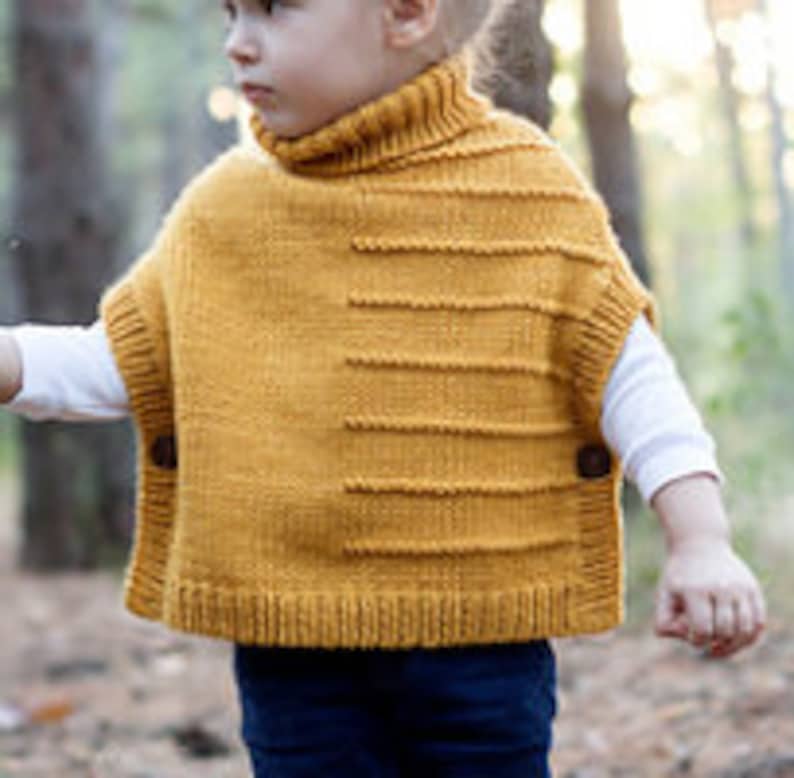 Hand Knit Golden Poncho - Etsy