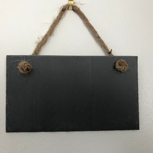 Handmade Natural Slate Hanging Chalkboard Blackboard Message Memo ...