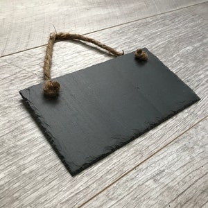 Handmade Natural Slate Hanging Chalkboard Blackboard Message Memo ...