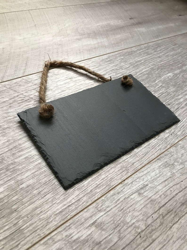 Handmade Natural Slate Hanging Chalkboard Blackboard Message Memo ...