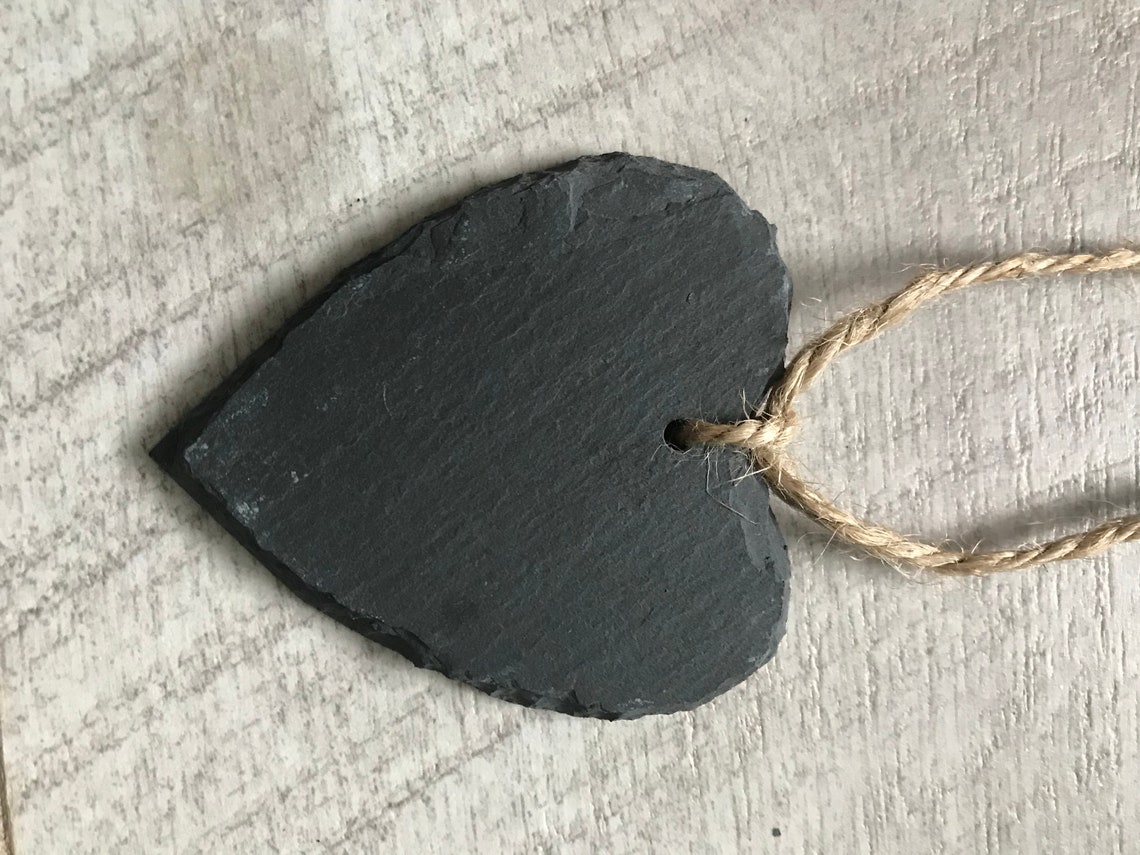 X20 6cm Handmade Natural Slate Heart Mini Chalkboard Tags | Etsy