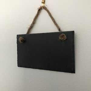 Handmade Natural Slate Hanging Chalkboard Blackboard Message Memo ...