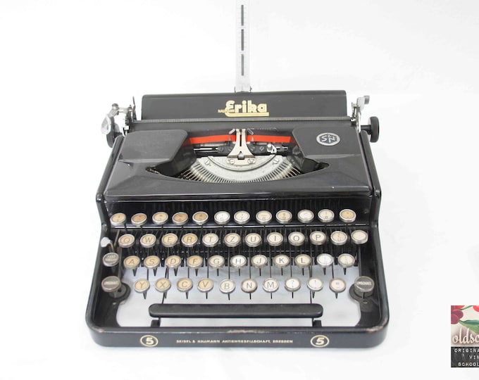 Vintage Typewriter ERIKA Mod. 5 Black tw93, 1940's, With Ribbon, Fully ...