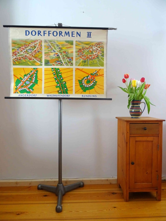 Vintage School Chart village Shapes II Village 50's - Etsy