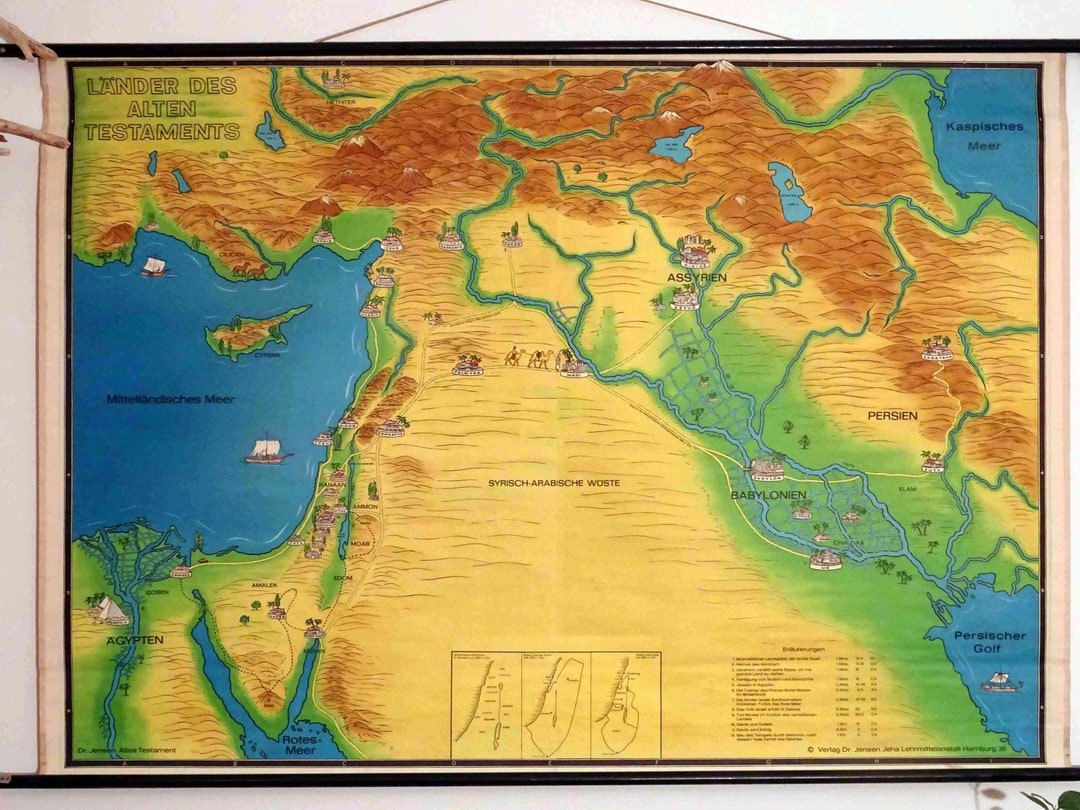 Vintage School Chart | Old Testament Countries Egypt Palestine Persia ...