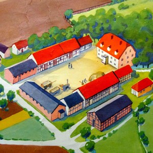 Schulwandkarte | "Dorfformen I" Dorf 0014 / Haufendorf / Einzelsiedlung ...