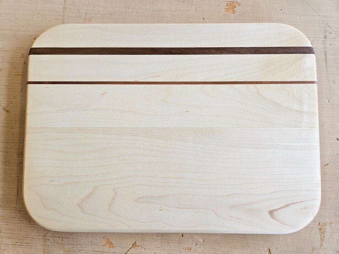 Rounded Corner Maple, Walnut, and Black Cherry Cutting Board / Serving ...
