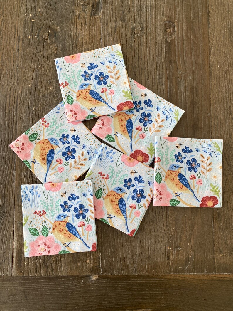 Bluebird Cocktail Napkins - Etsy