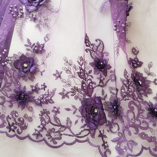 Purple Bridal Floral Applique Pair for Weddings Bridal | Etsy