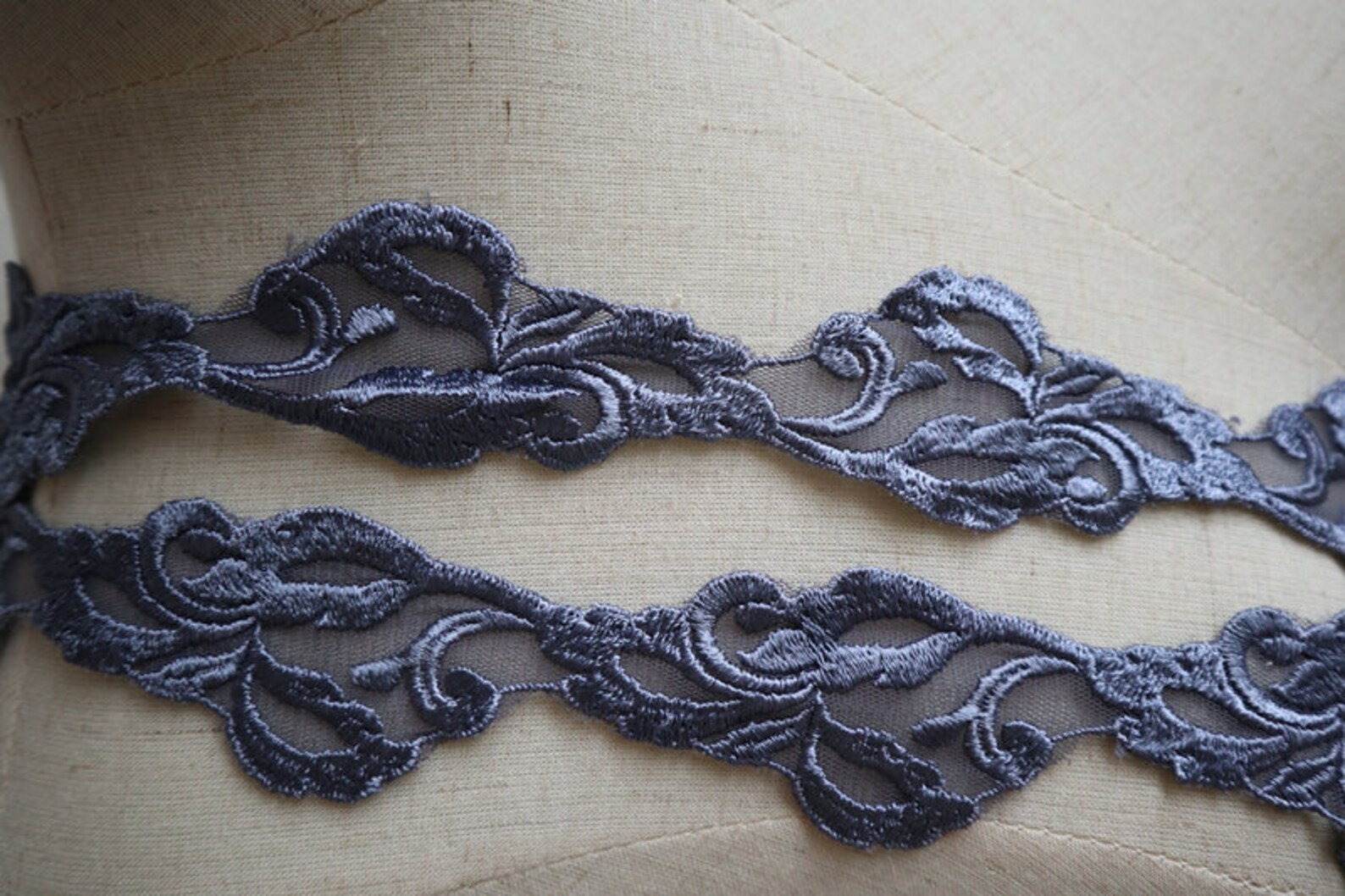 10 Yards Dark Blue Lace Trim 4 Cm Wide Embroidered Lace Trims - Etsy