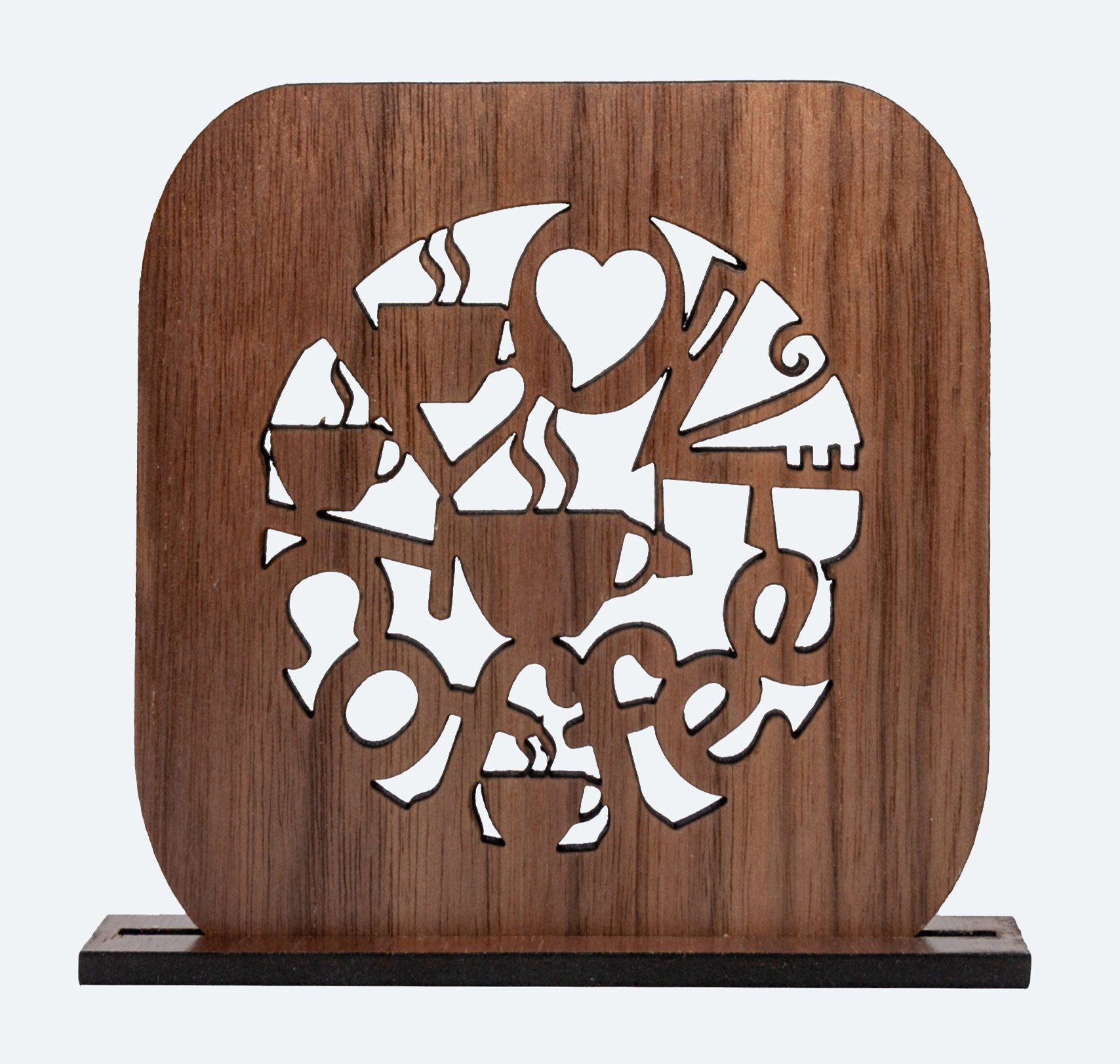 Set of 6 Coffee design laser cut coasters, 5mm Walnut plywood, ideal ...