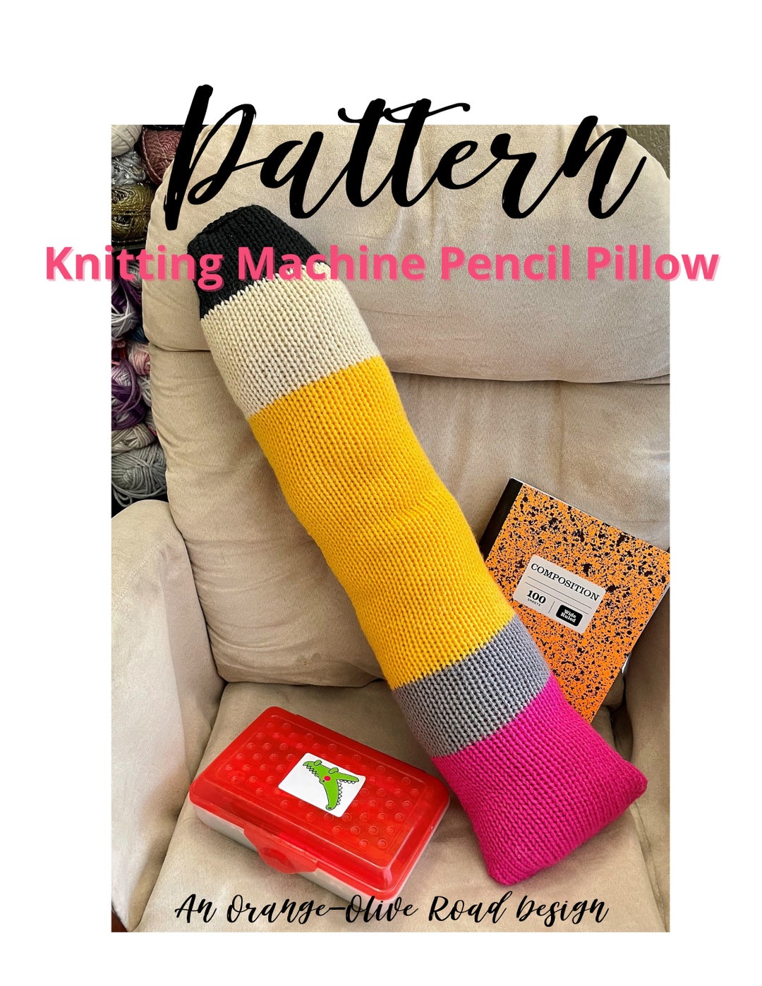 Pencil Pillow Circular Knitting Machine Pattern, PDF Knitting Machine ...
