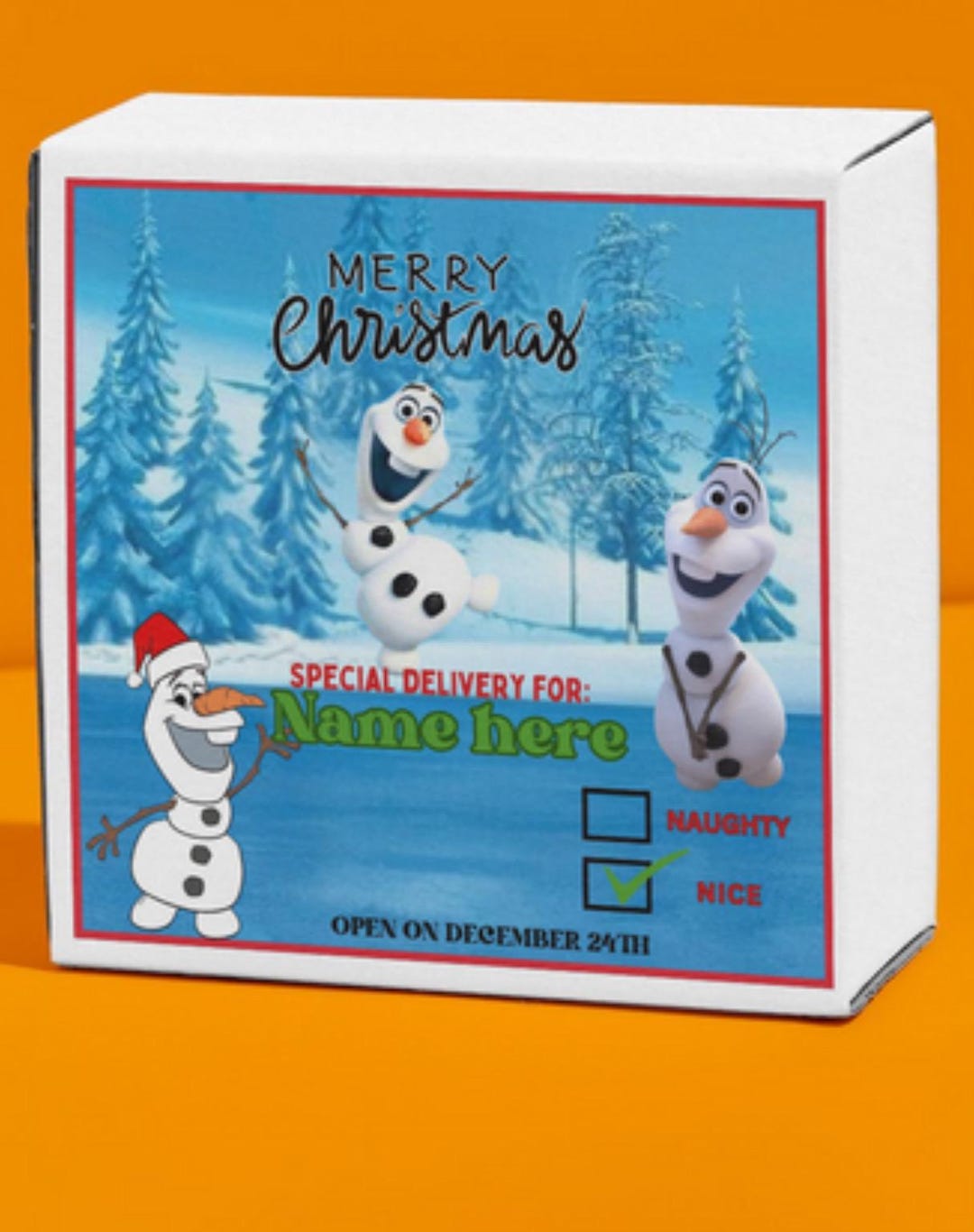 Children’s Christmas Eve Box Olaf (canva and PNG) - Etsy