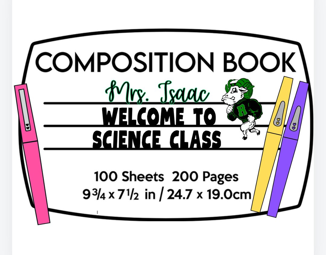 Composition Notebook Custom Bulletin Board Template - Etsy