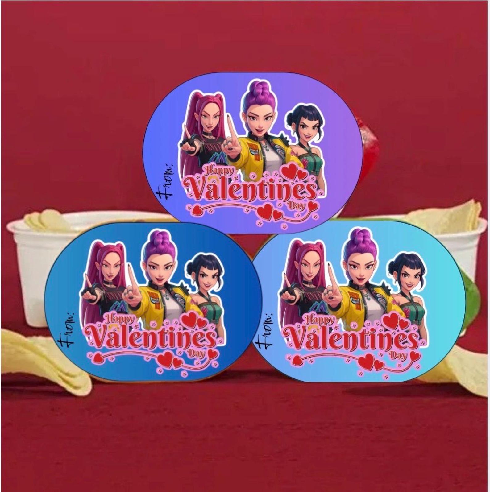 KPOP Snack Stak Valentine (canva & PNG) - Etsy
