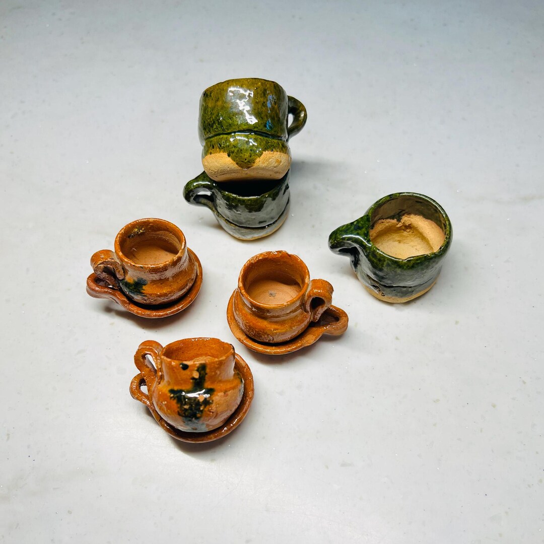 Miniature Mexican Pinch Pots Set, Vintage Terracotta Handmade Decor ...