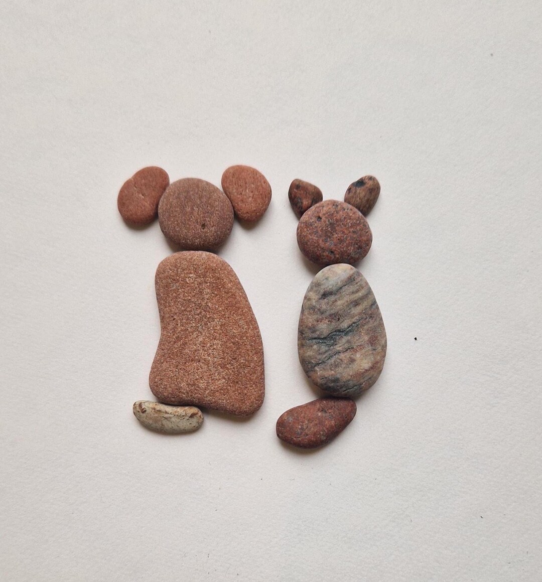 Pebble Cat&dog, Natural Beach Stones, Pebble Pets, Pebble Family ...