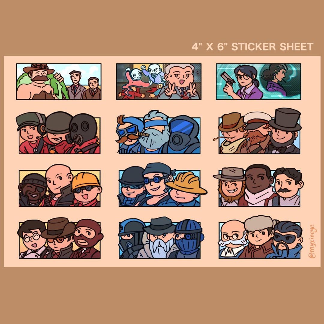 TF2 Thru the Years Sticker Sheet - Etsy
