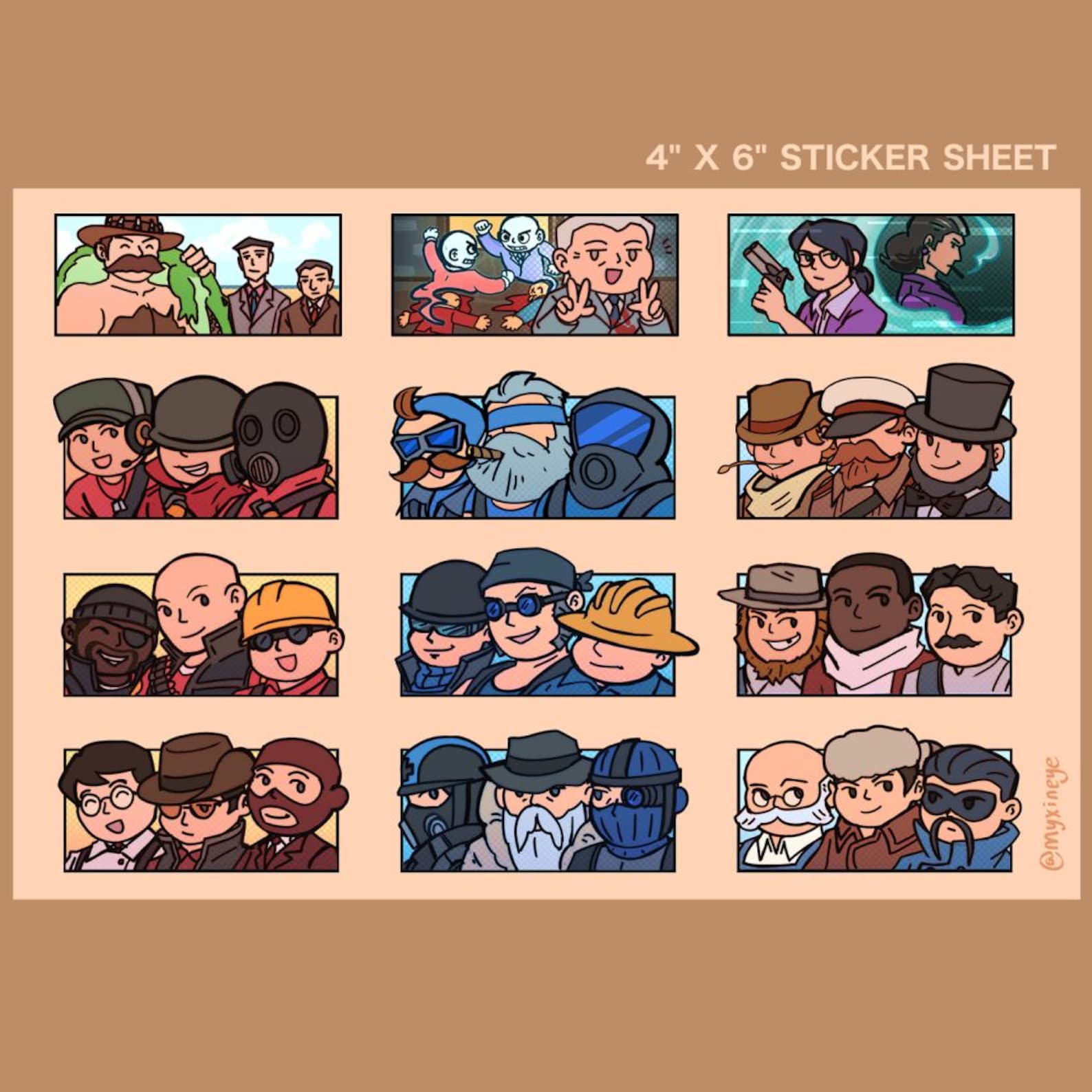 TF2 Thru the Years Sticker Sheet - Etsy