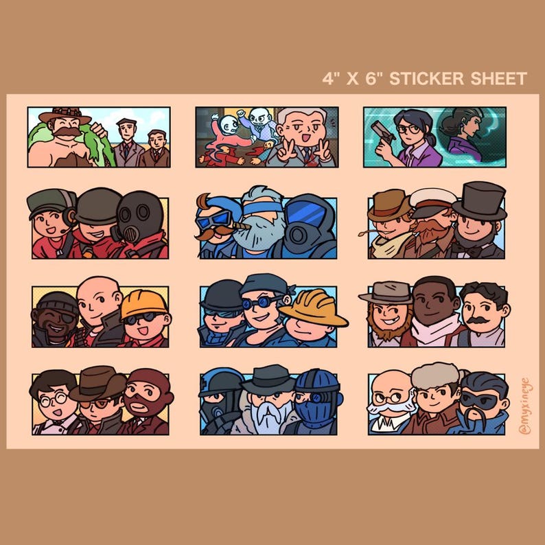 TF2 Thru the Years Sticker Sheet - Etsy