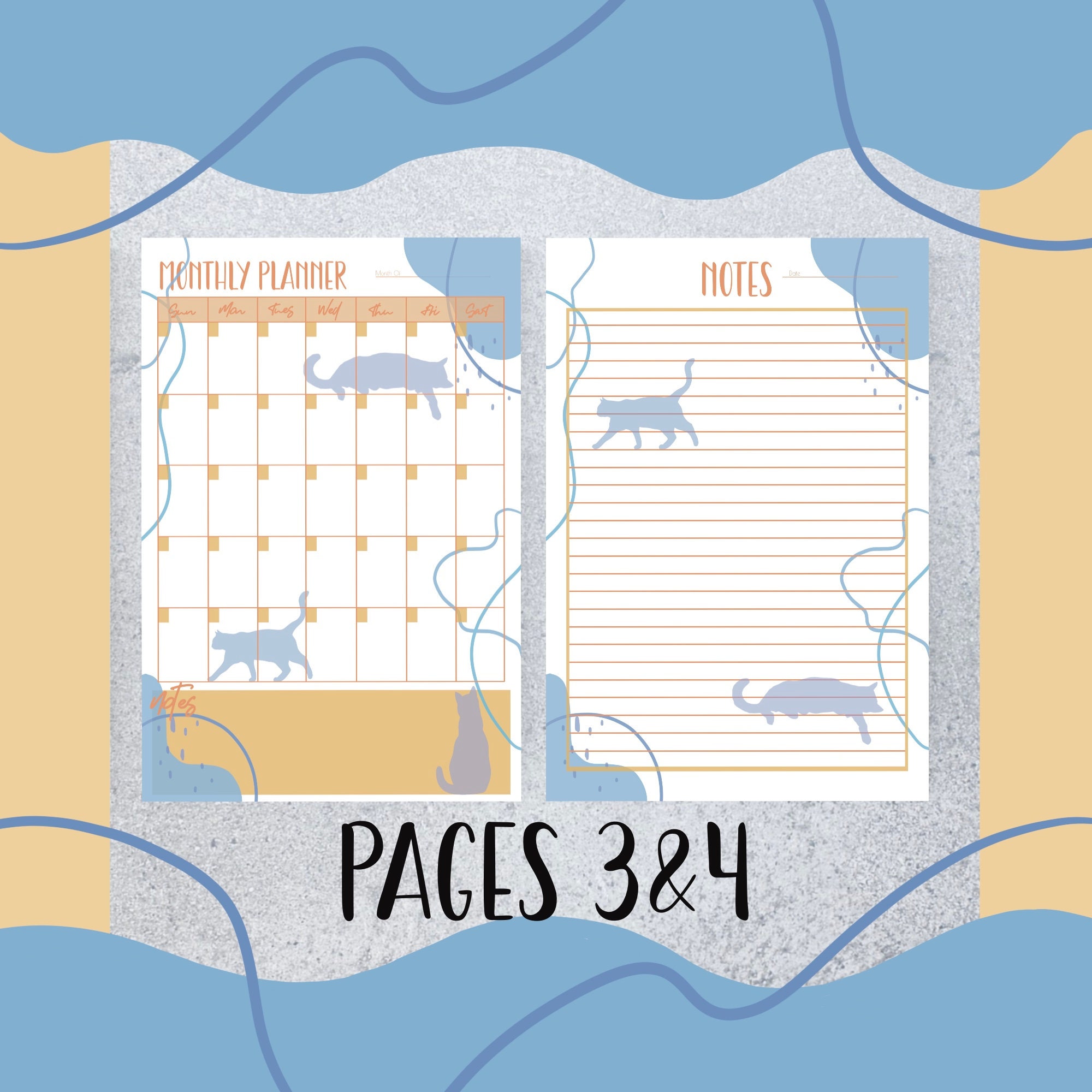 Cute Cat Planner Printable’s for Organizing,daily Tasks, Notes, and ...