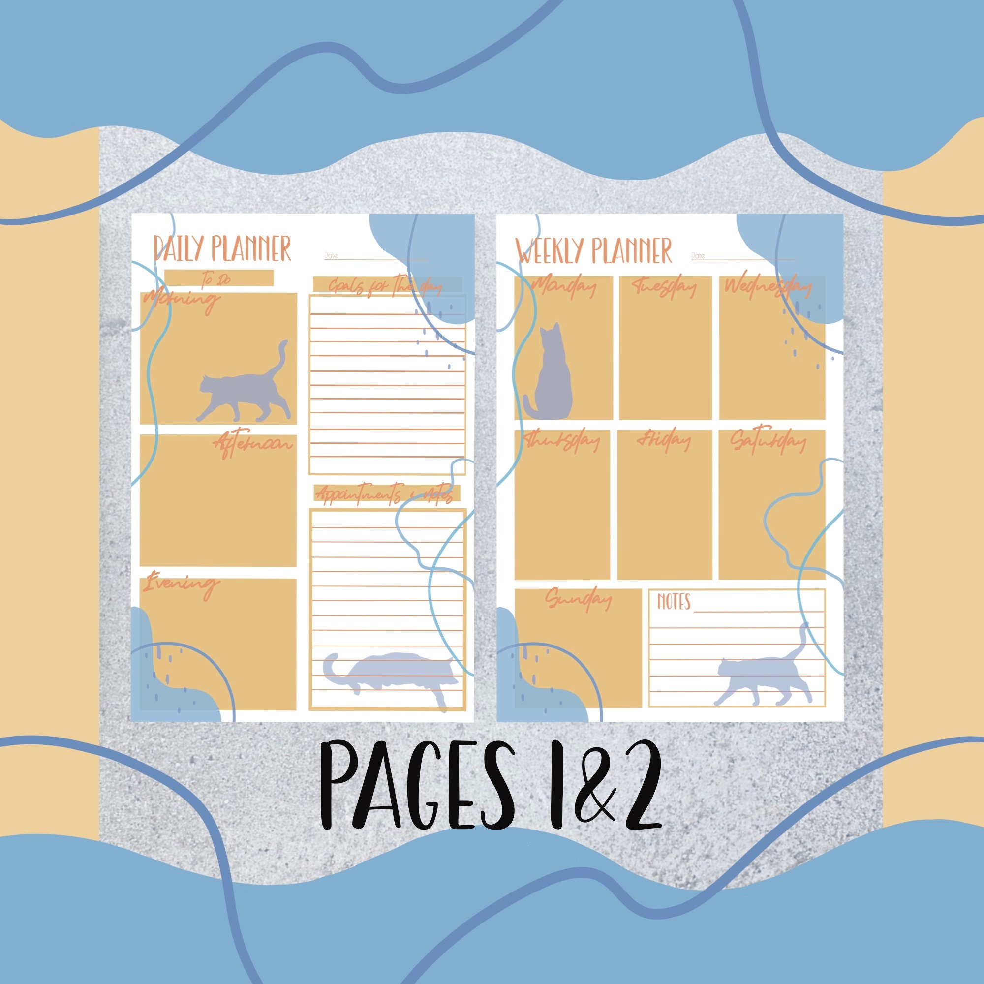 Cute Cat Planner Printable’s for Organizing,daily Tasks, Notes, and ...