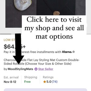 White Cotton Flat Lay Styling Mat Custom Double-sided Rollable (choose ...