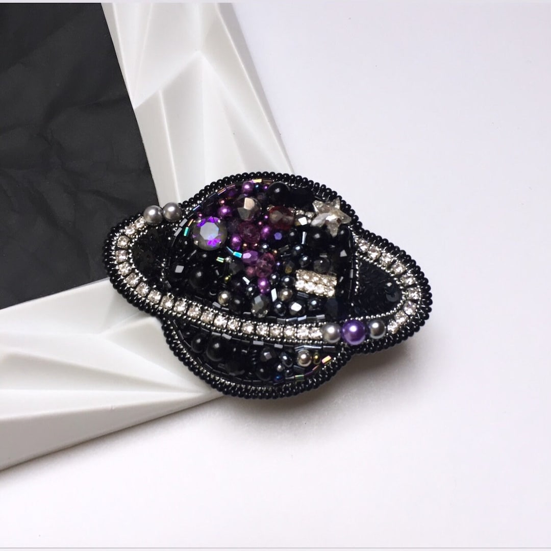 Purple Planet Brooch Men's Lapel Pin Jupiter Space - Etsy