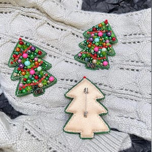 Christmas Tree Brooch, Christmas Ornament Pin, Christmas Pin, Green ...
