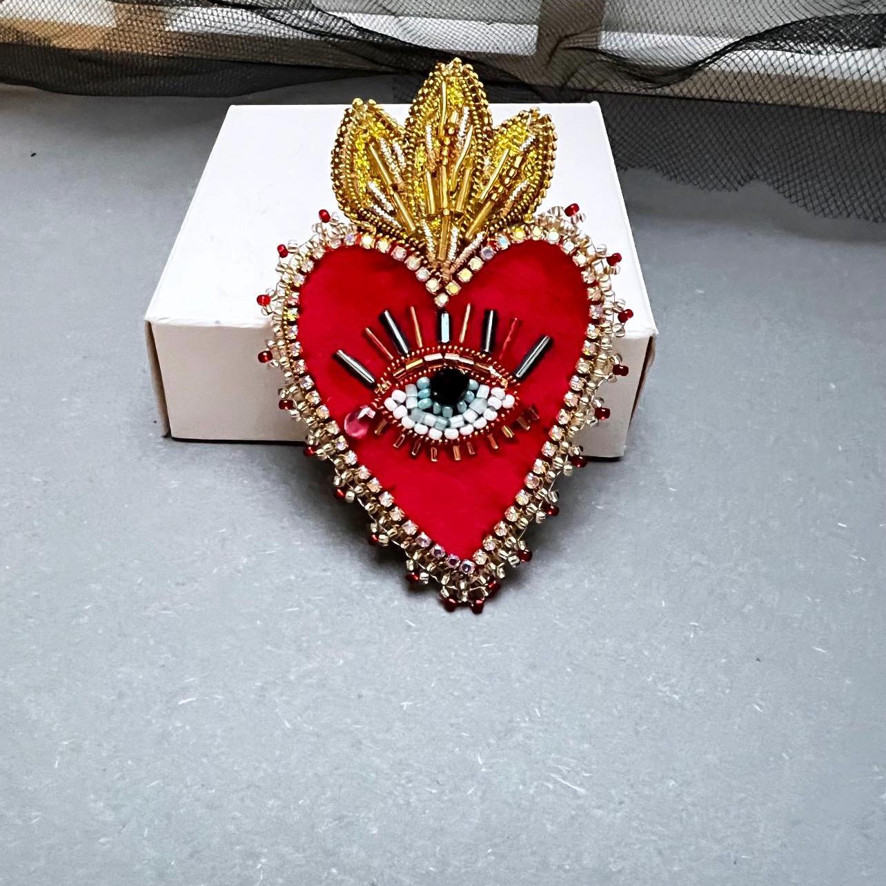 Sacred Heart Brooch, Evil Eye Earrings, Red Heart Pin, Sailor Moon ...