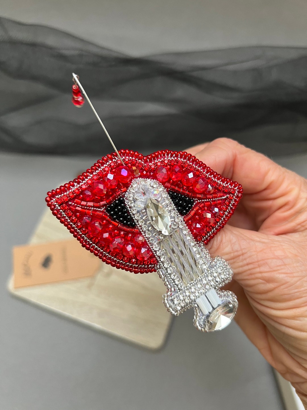 Red Lips, Brooch Doctor, Sailor Moon Heart, Gift for Doctor, Medical ...