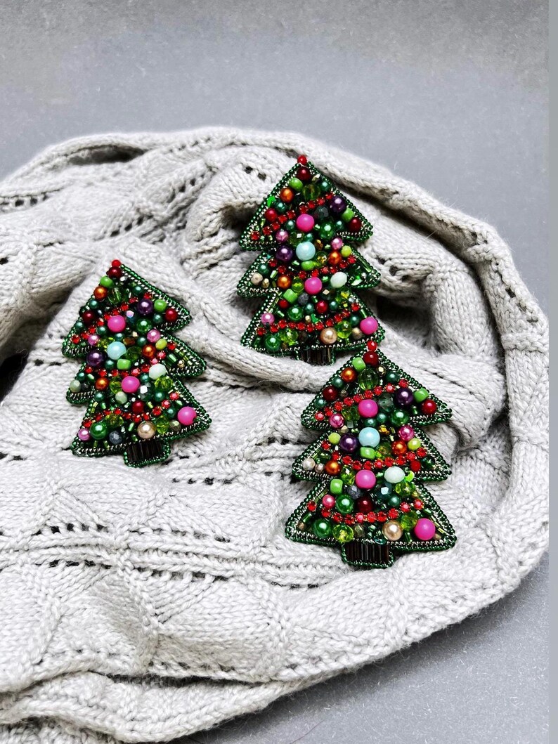 Christmas Tree Brooch, Christmas Ornament Pin, Christmas Pin, Green ...
